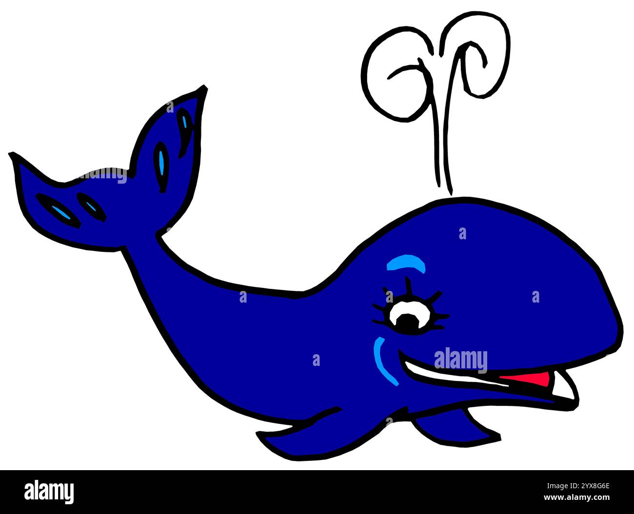 Whale calf comic illustration Stock Photo - Alamy