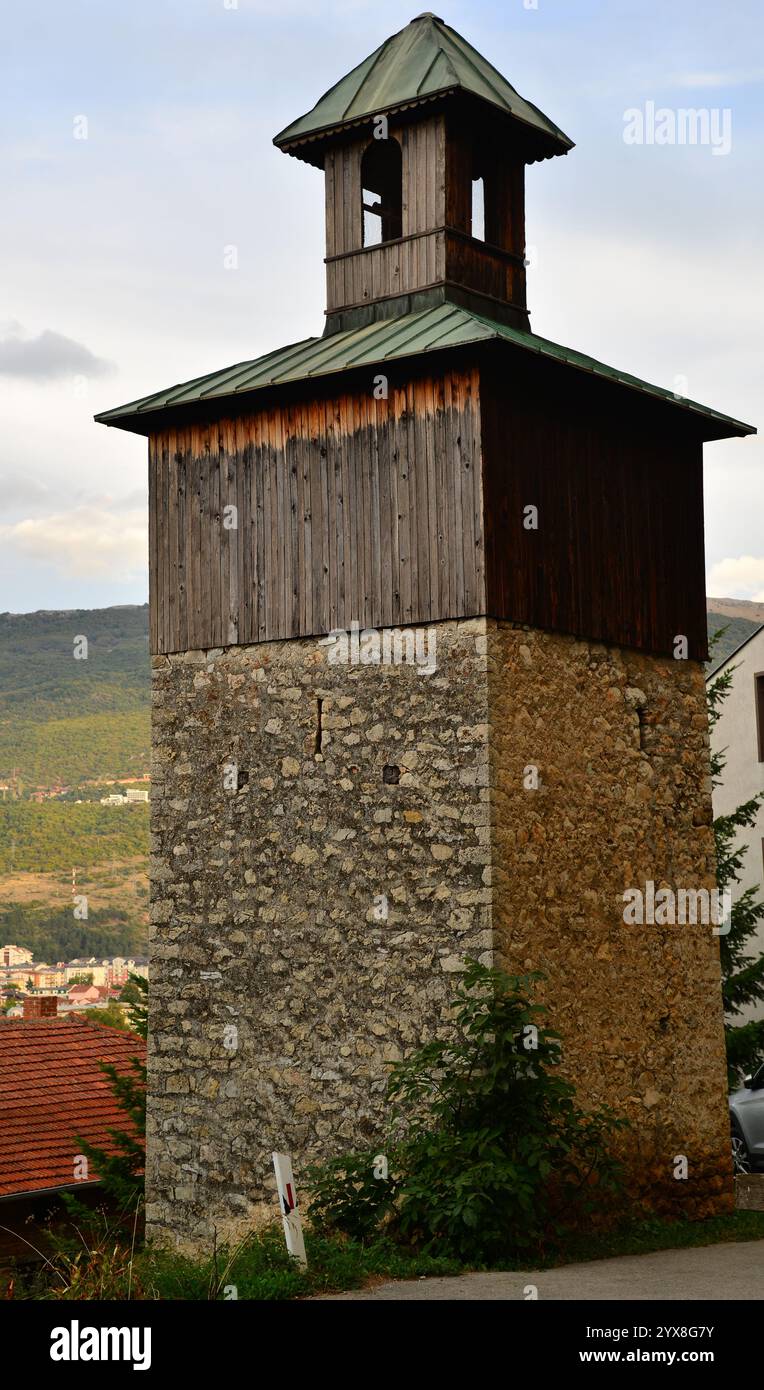 Historical Clock Tower in Ohrid, Macedonia Stock Photo - Alamy