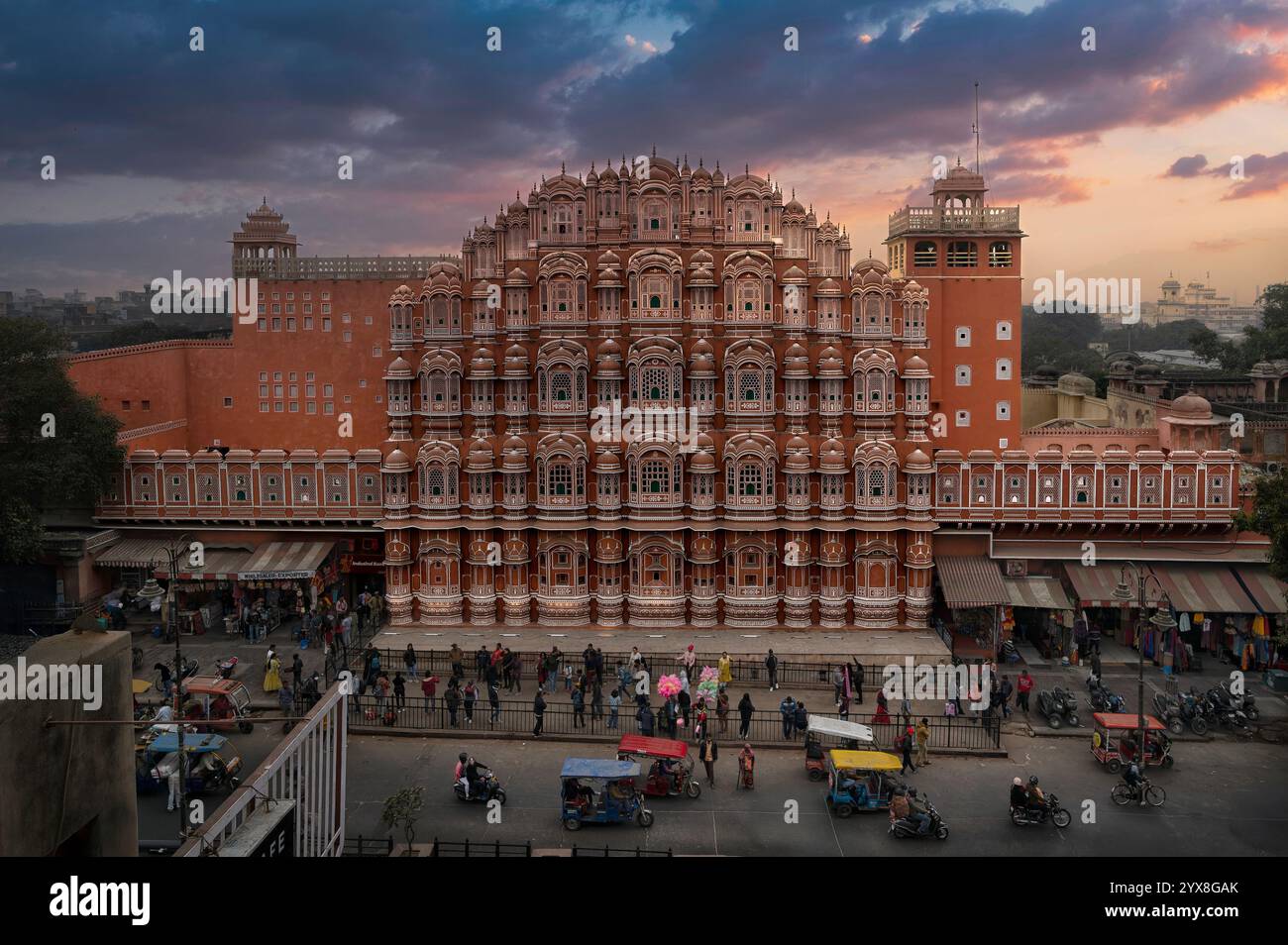Jaipur landmark Hawa Mahal or Palace of the Wind, Rajastan, India Stock ...