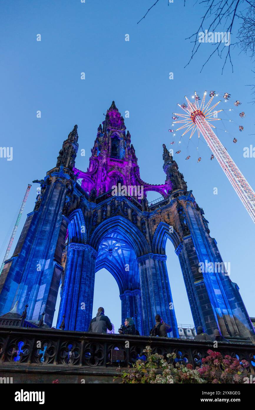 The Star Flyer a 262ft amusement ride next to the Scott Monument ...