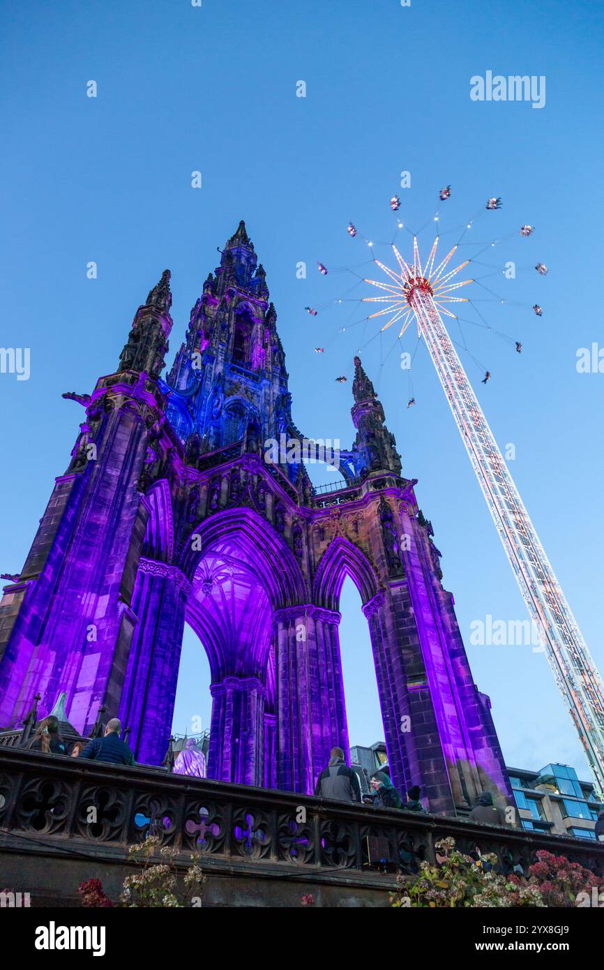 The Star Flyer a 262ft amusement ride next to the Scott Monument ...