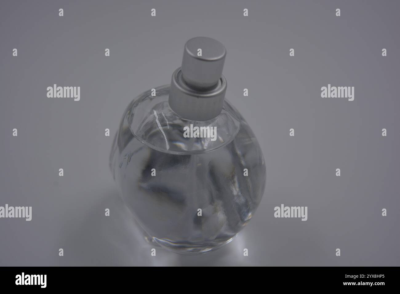 Objects, things, cosmetics and perfumes. A beautiful transparent glass ...