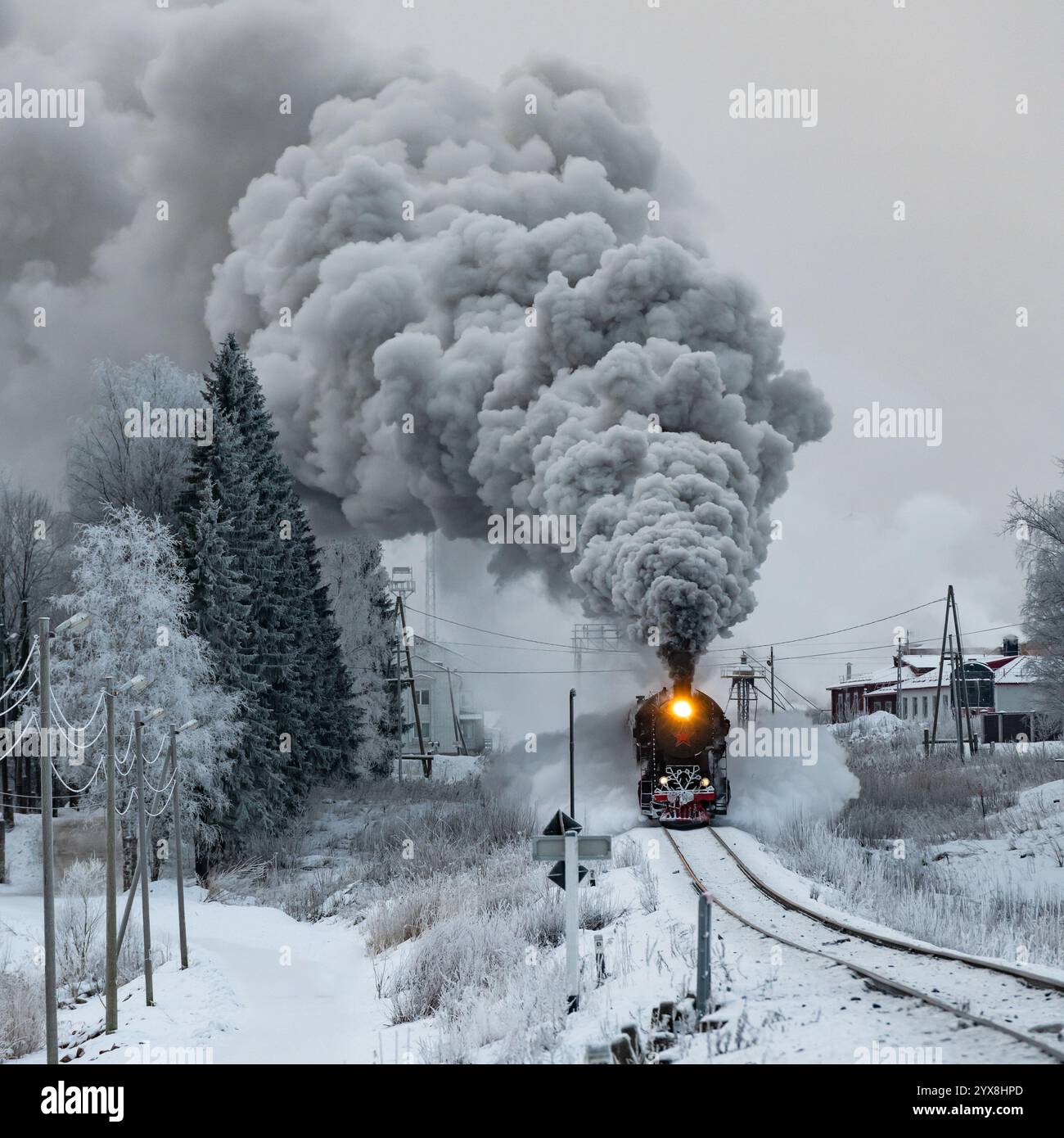 Steam locomotive in the snow hi-res stock photography and images - Alamy