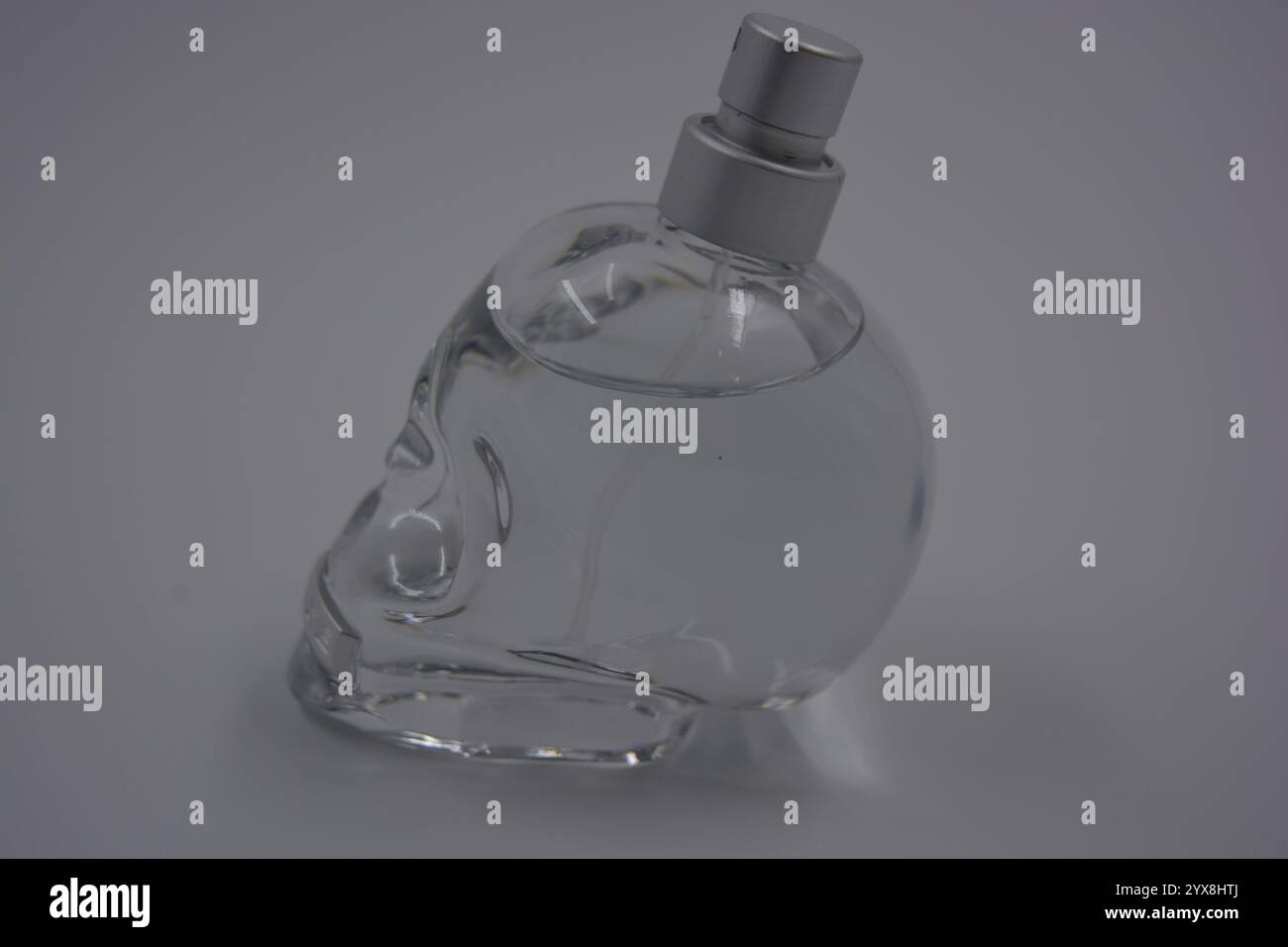 Objects, things, cosmetics and perfumes. A beautiful transparent glass ...