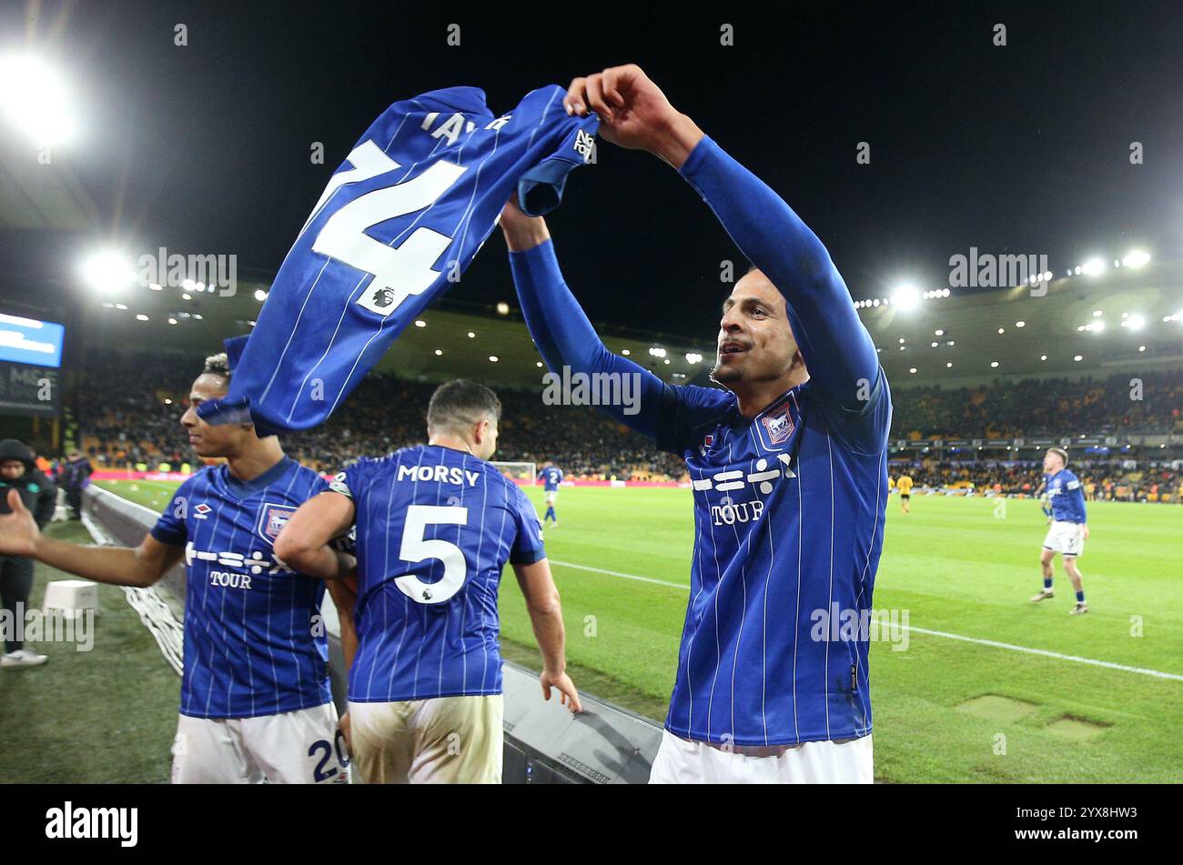Ipswich Town's Ali Al-Hamadi celebrates with the shirt of team-mate ...