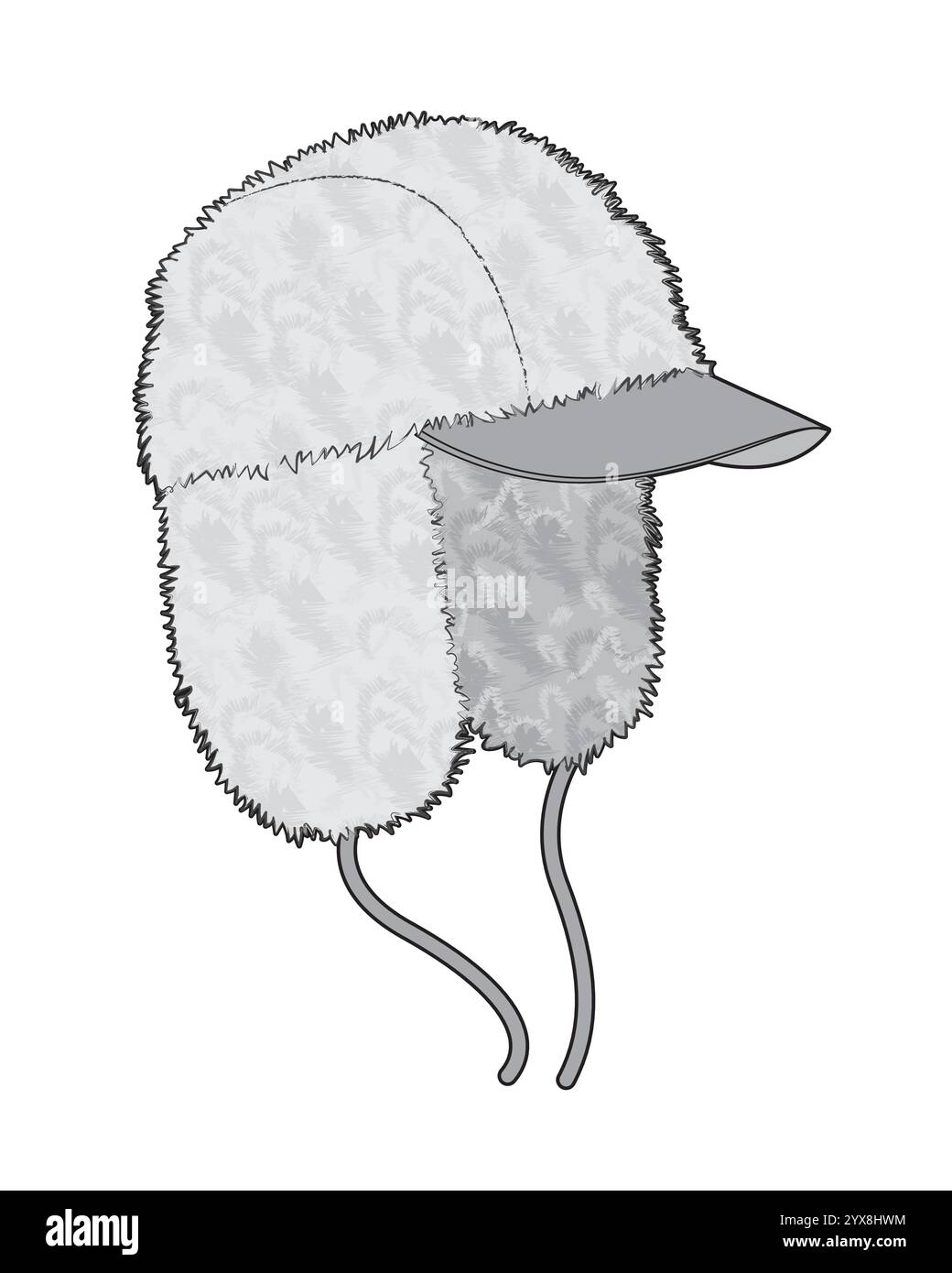 Fur wool trapper hat mockup template vector illustration Stock Vector ...