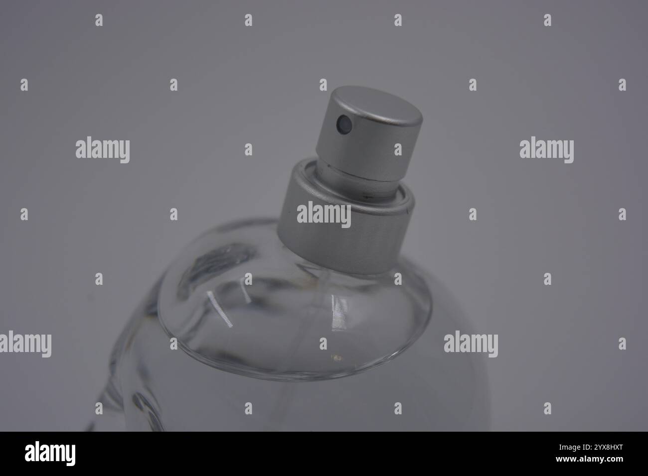 Objects, things, cosmetics and perfumes. A beautiful transparent glass ...