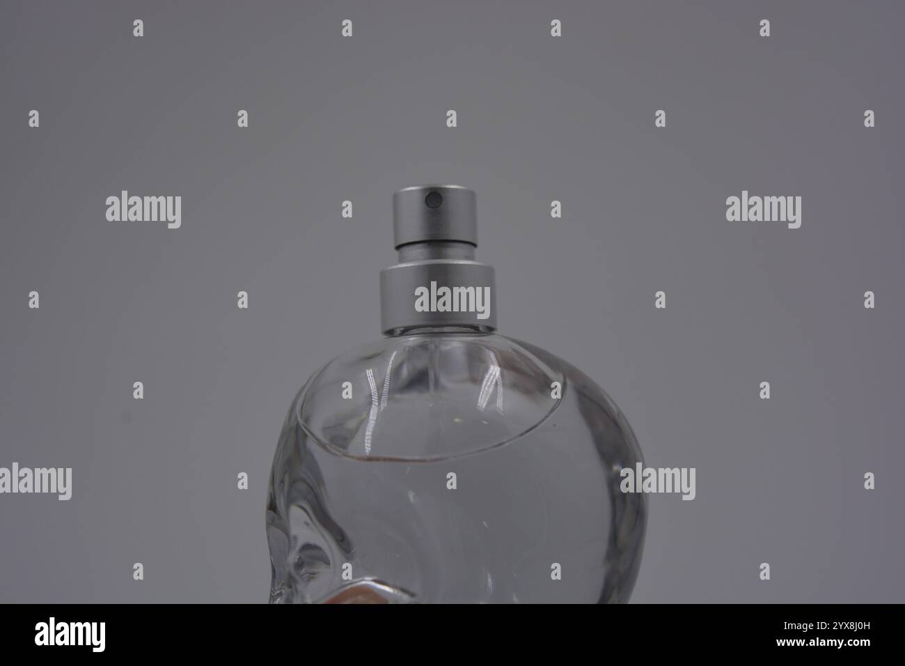 Objects, things, cosmetics and perfumes. A beautiful transparent glass ...