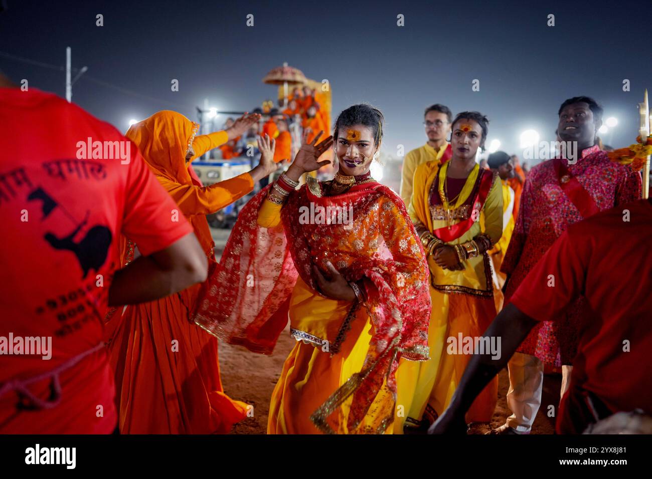Indians third gender of Kinnar Akhara dance during a procession of June ...