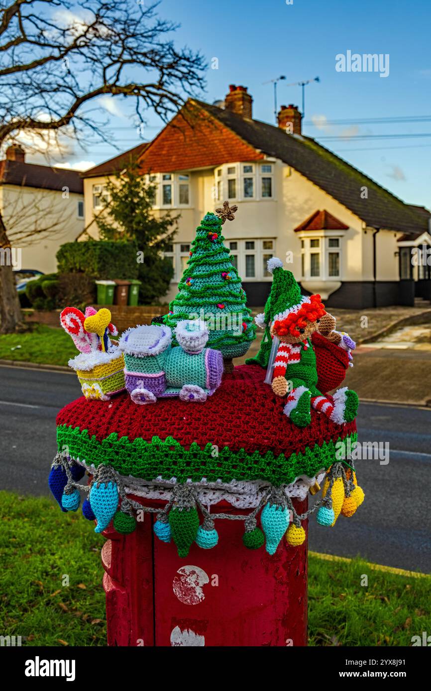 Christmas Post Box topper, Sidcup Kent, England Stock Photo - Alamy