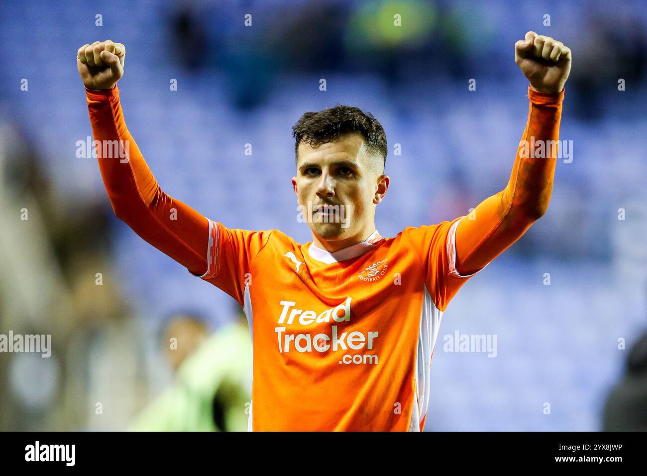 Albie Morgan of Blackpool celebrates after the teams victory following ...