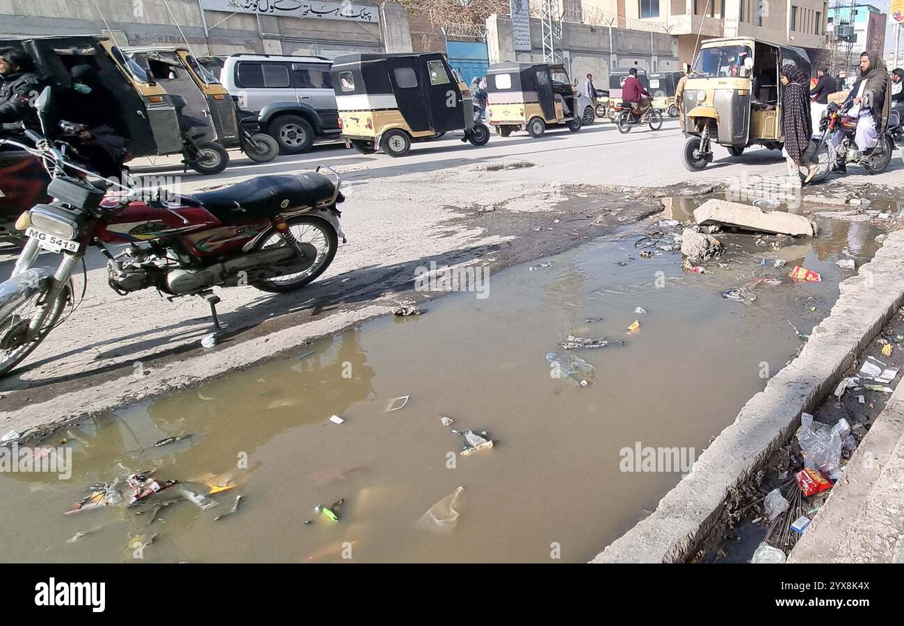 Inundated road by overflowing sewerage water, creating problems for ...