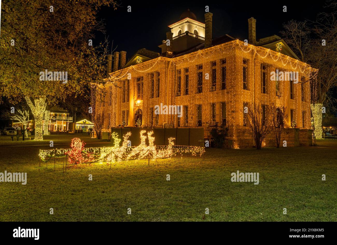 Twinkling lights hanging from the Blanco County courthouse each ...
