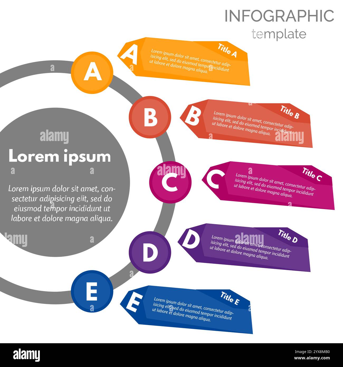 Five steps infographic design elements. Step by step infographic design ...
