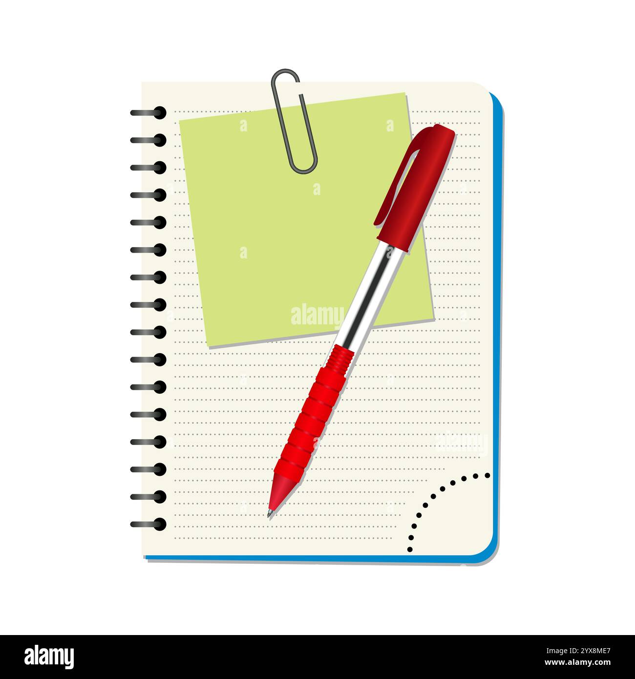 Notebook pen on green Stock Vector Images - Alamy
