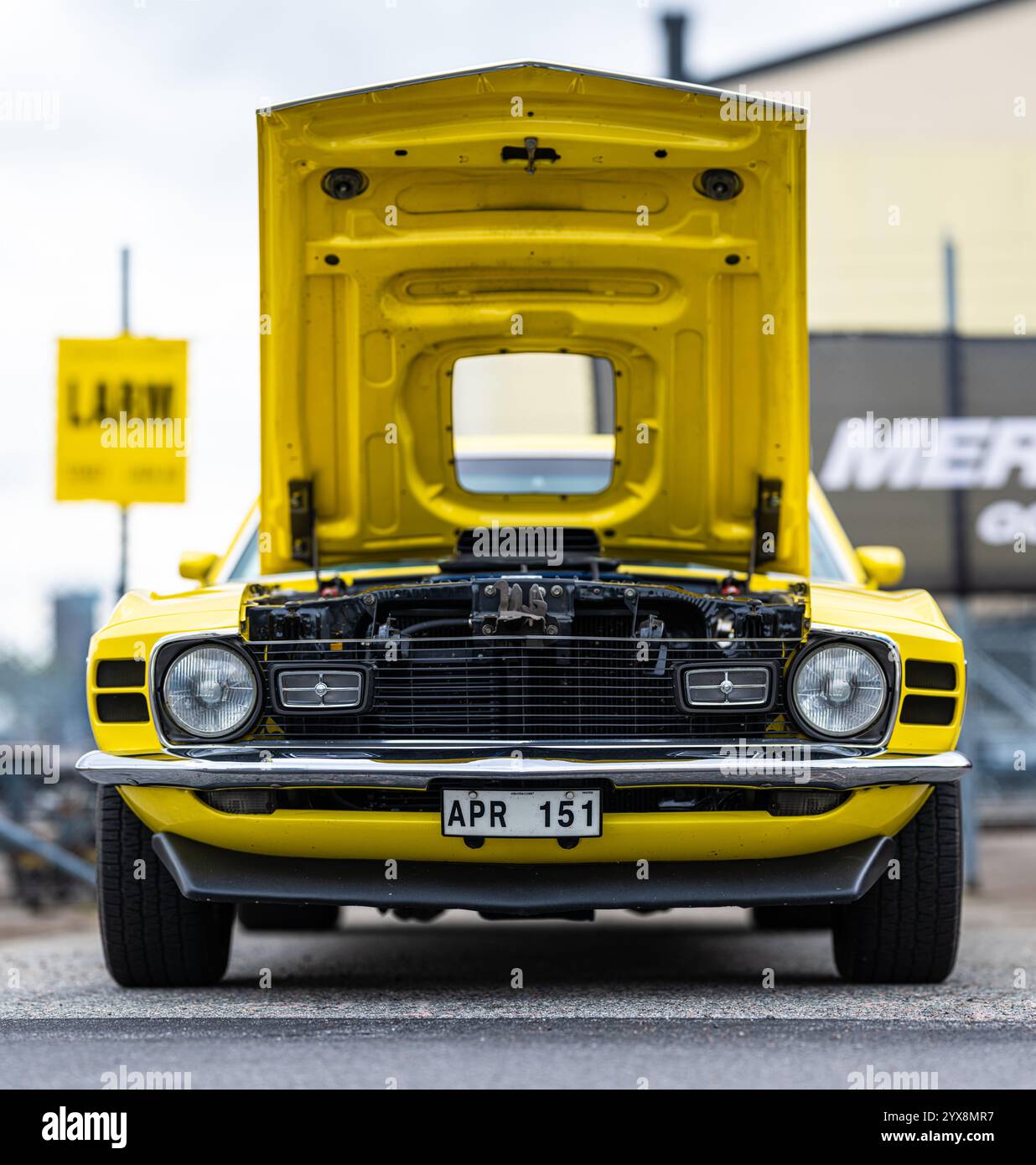 Gothenburg, Sweden - August 24 2024: Front of a Yellow 1970 Ford ...