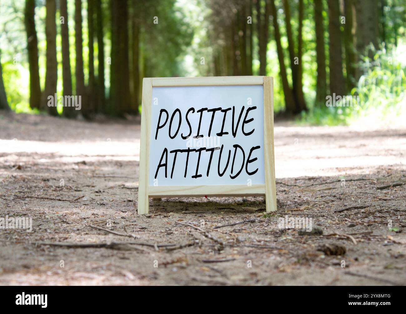 Positive attitude symbol. Concept word Positive attitude on white chalk ...