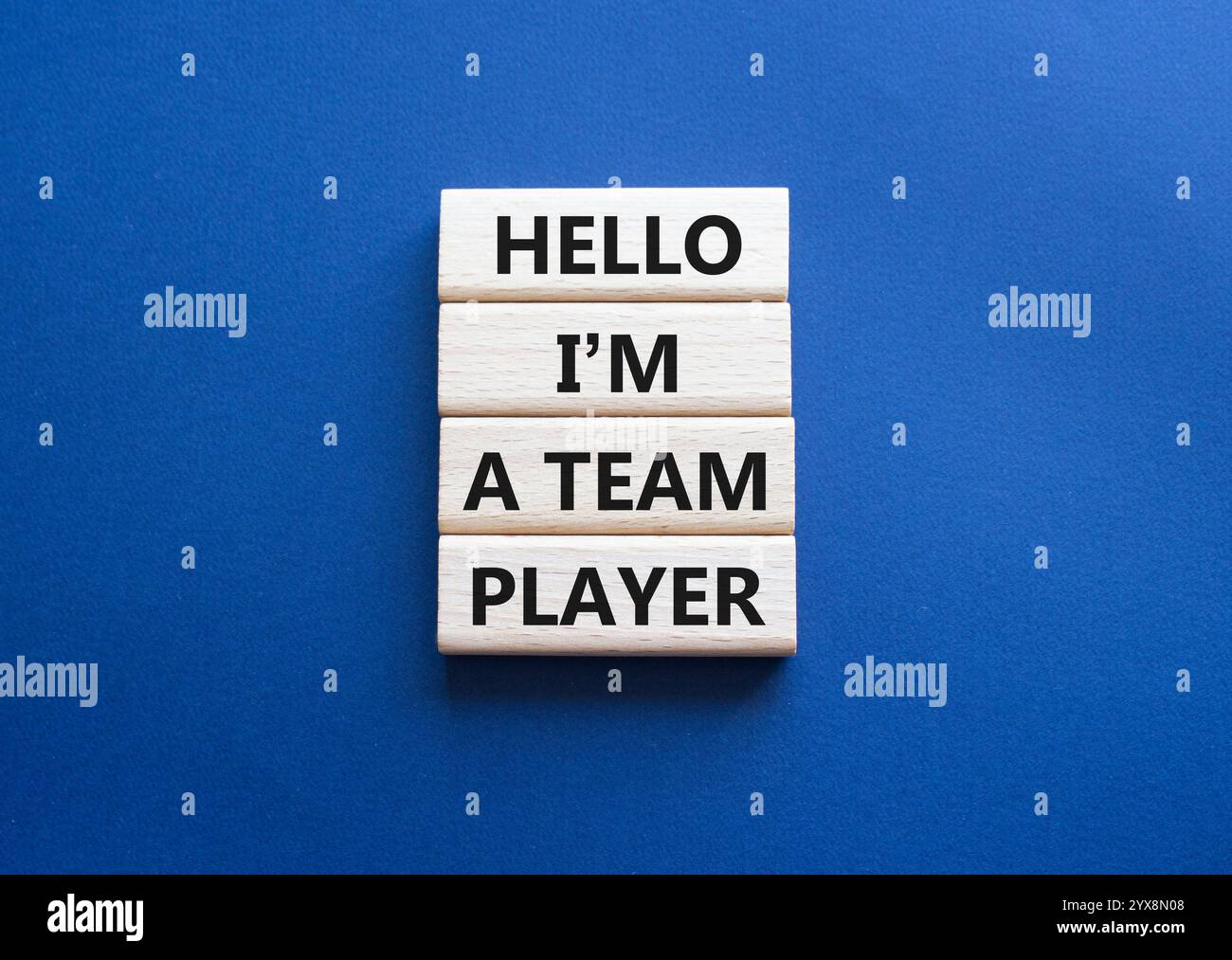 Hello I am a team player symbol. Concept words Hello I am a team player ...