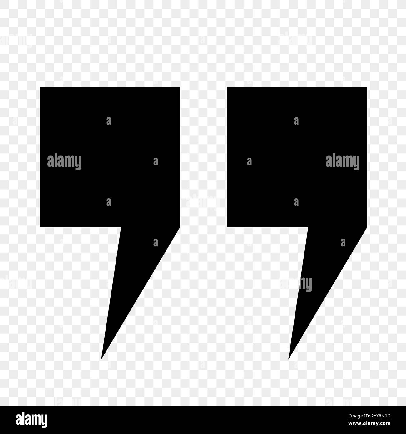 Vector icon in the form of square quotes and commas on a transparent ...