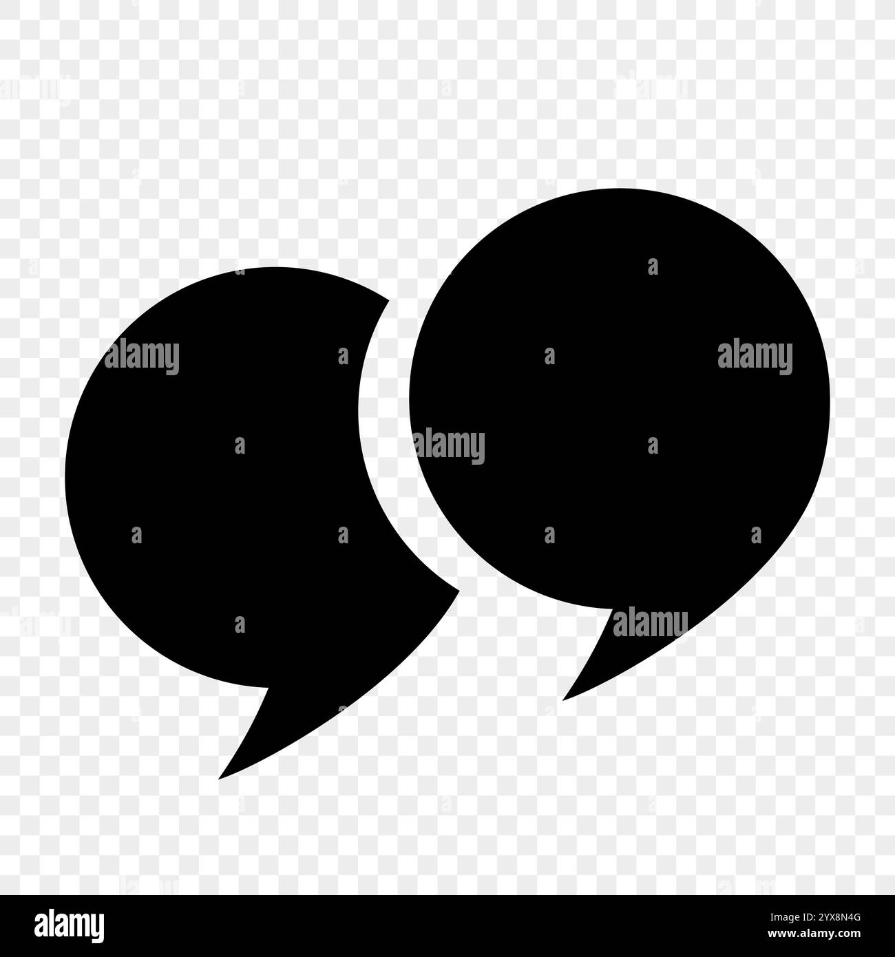 Round double quotes on a transparent background Stock Vector Image ...