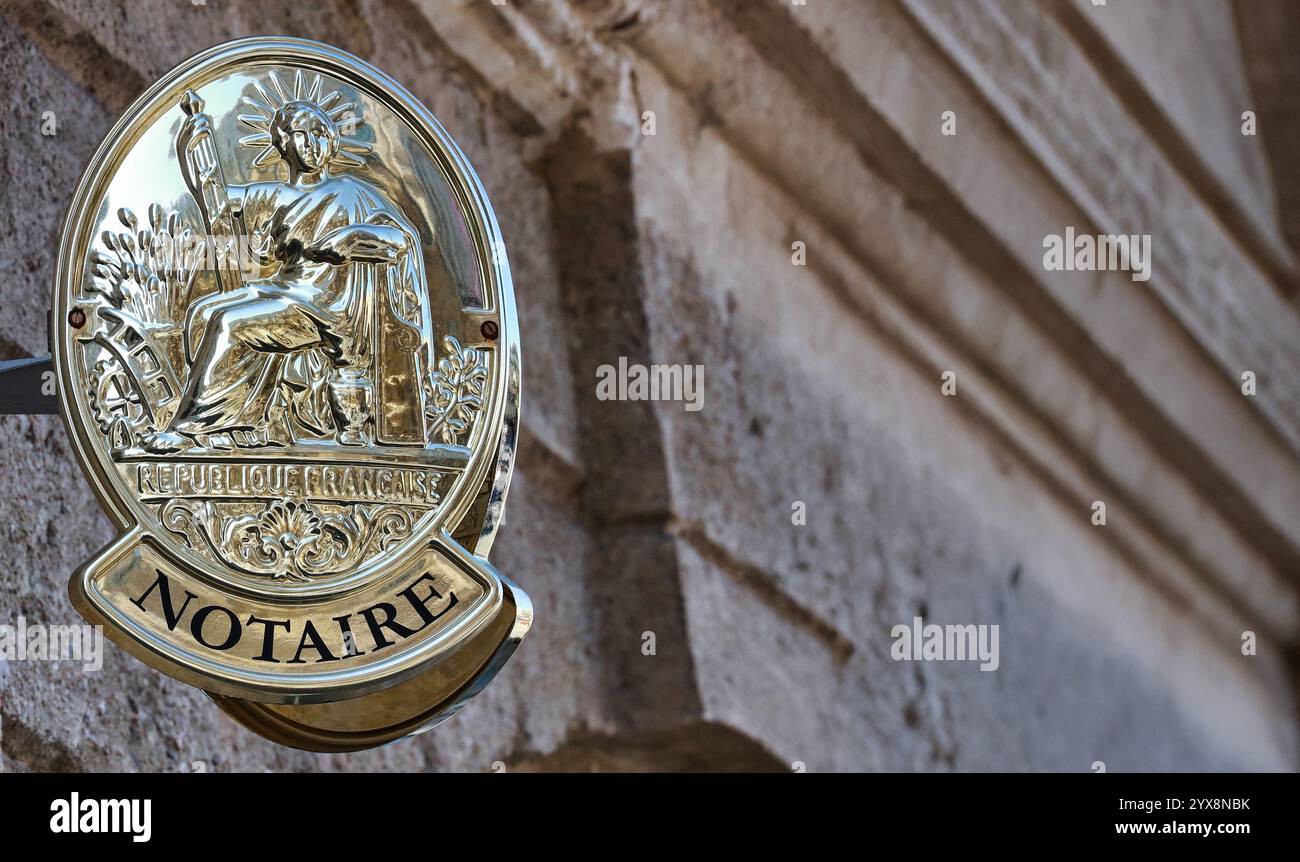 A Sign of a Notary Office Embedded in Historical Architecture ...