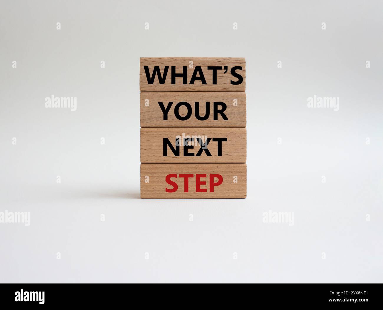 What is your next step symbol. Wooden blocks with words What is your ...