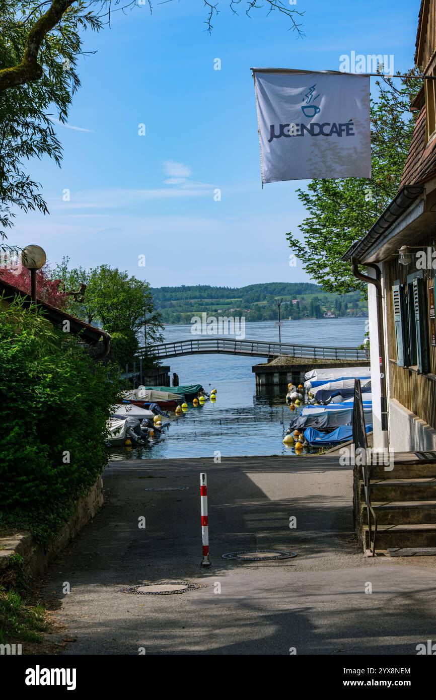 Small boat harbour and bay, gondola harbour on the Überlingen ...