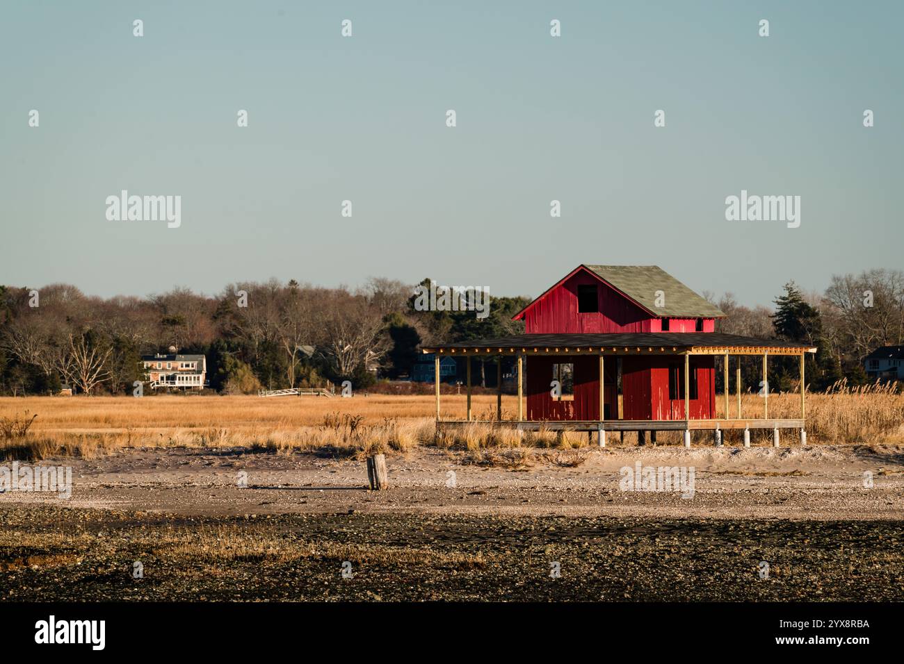 Grass Island Red Shack Guilford, Connecticut, USA Stock Photo - Alamy