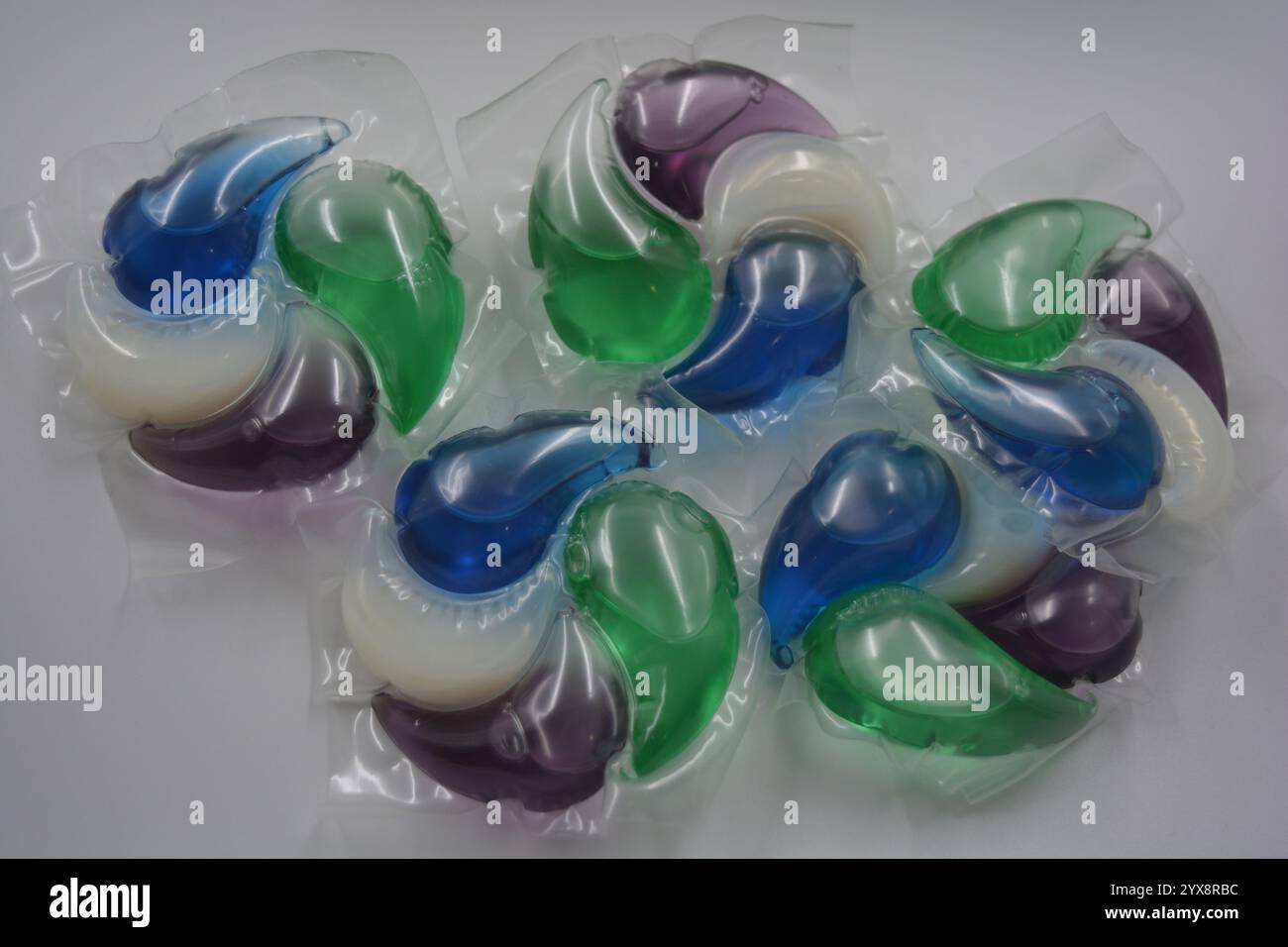 Things, objects for daily use, cleansing. Round polyethylene capsules ...