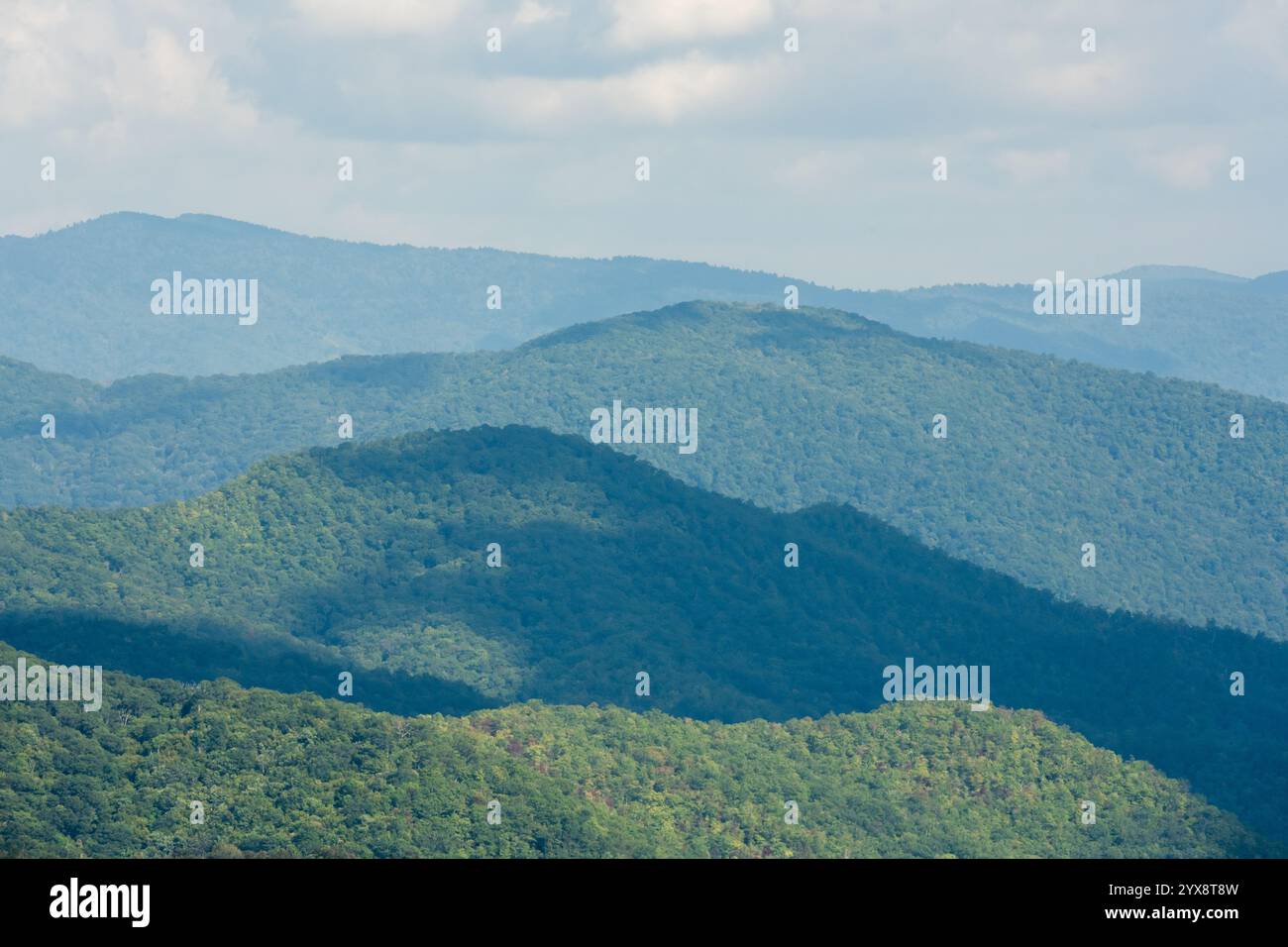 Shadows Dot Four Layers Of Ridges In The Great Smoky Mountains National ...