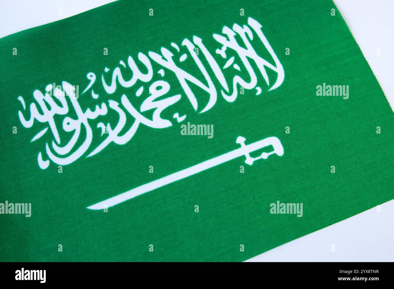 National table flag of Saudi Arabia on the white background Stock Photo ...