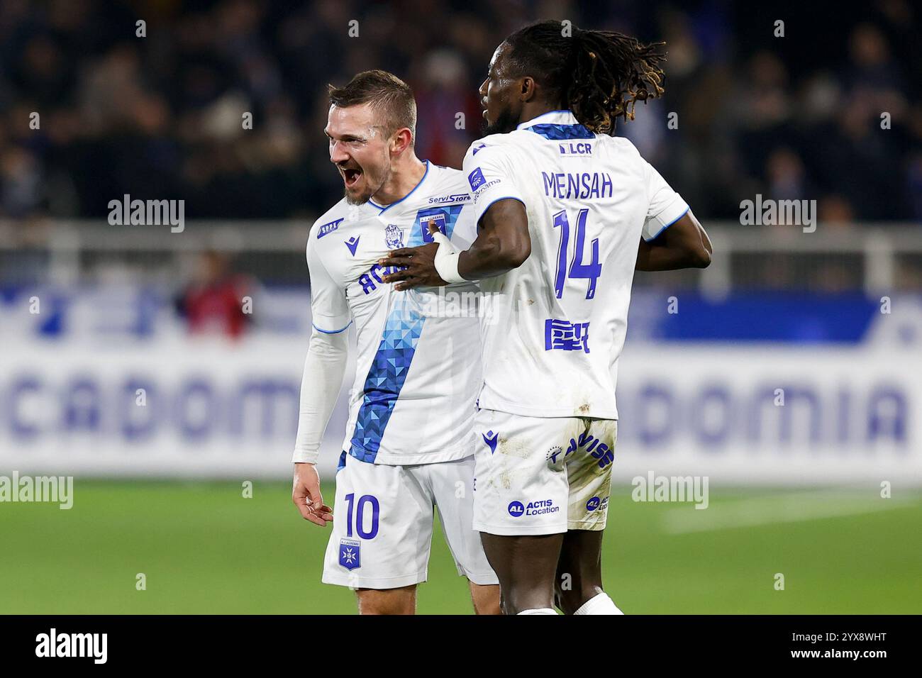 14 Gideon MENSAH (aja) - 10 Gaetan PERRIN (aja) during the Ligue 1 ...