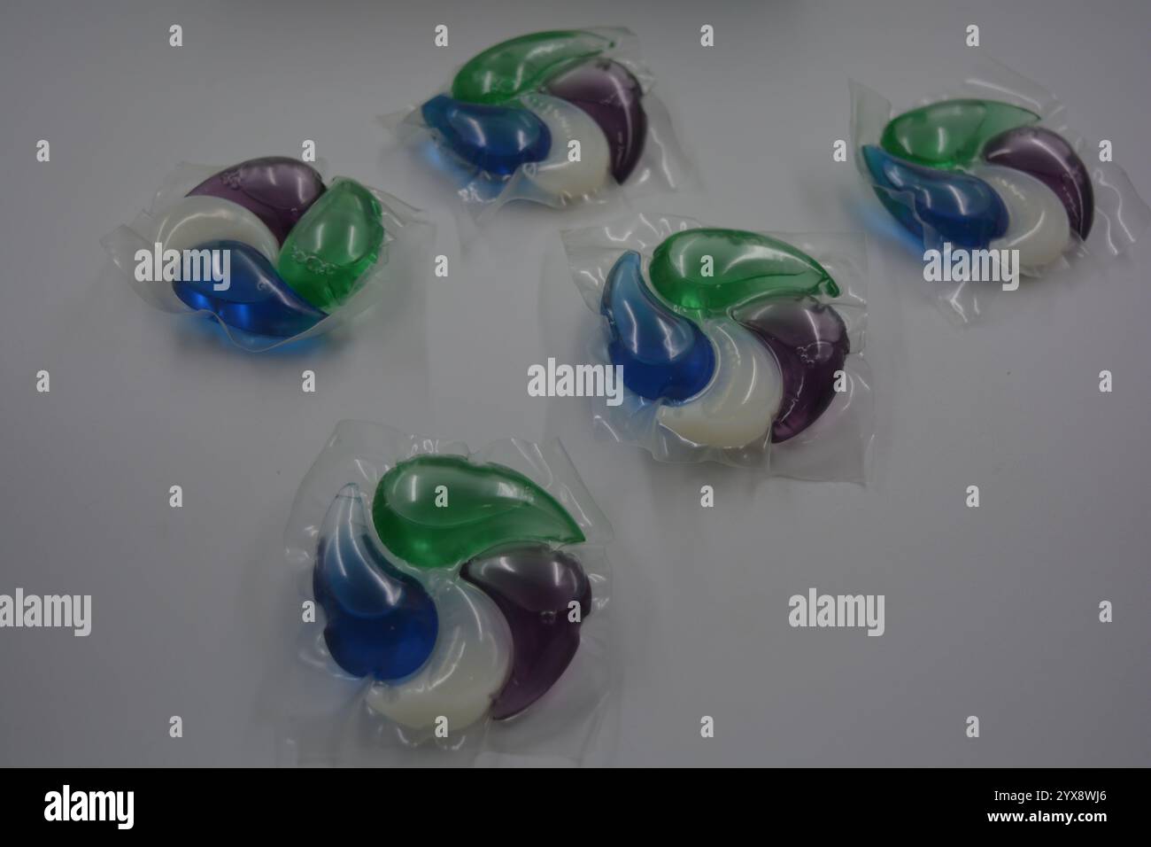 Things, objects for daily use, cleansing. Round polyethylene capsules ...