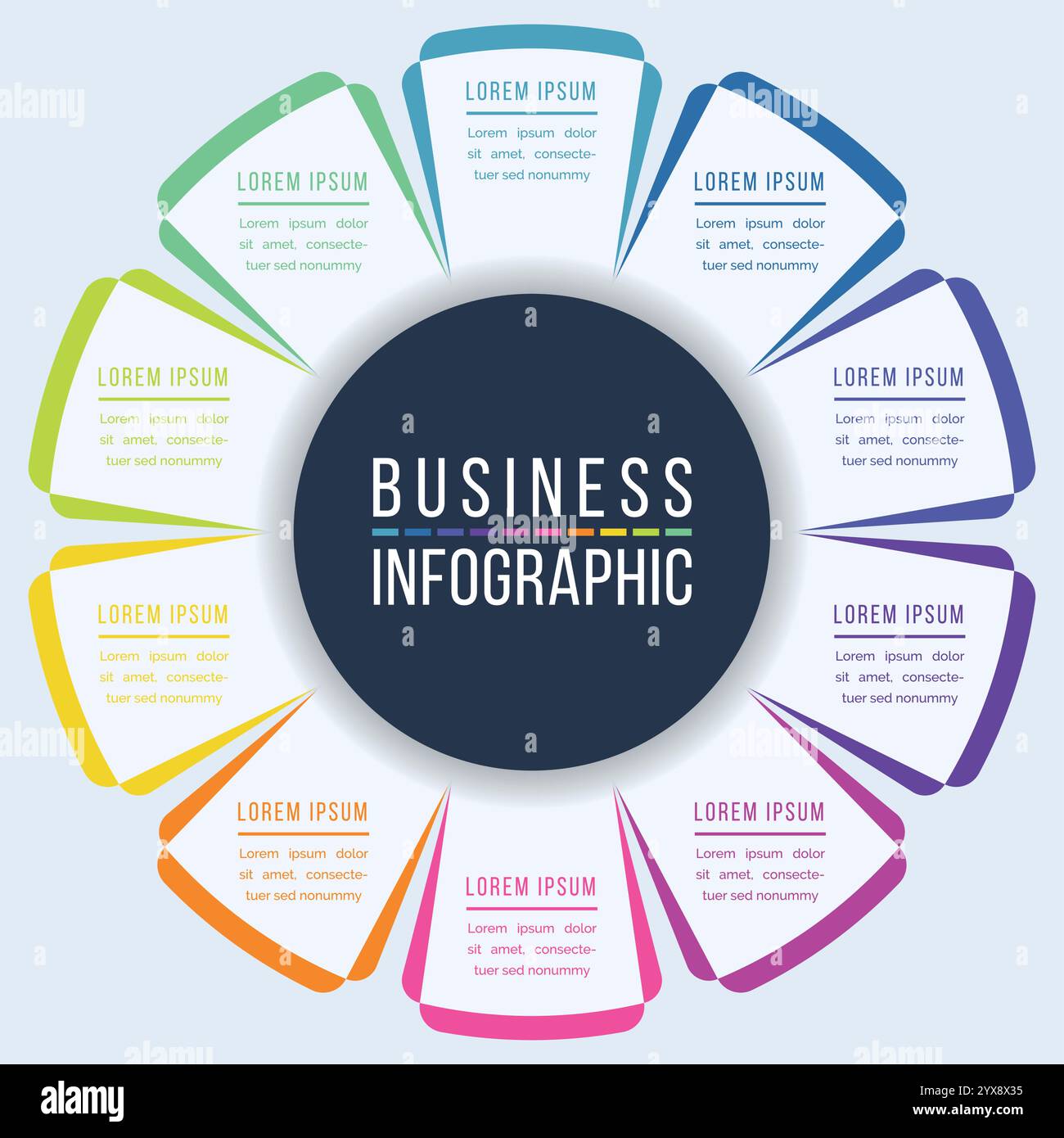 10 Options Infographic design 10 Steps, objects, elements or options ...