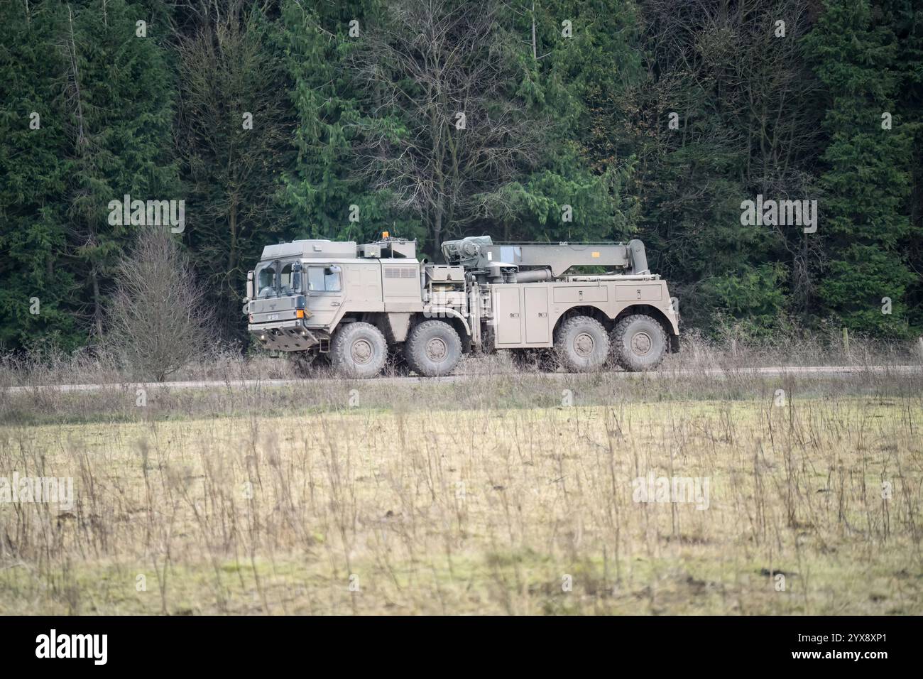 a British army MAN SVR (Support Vehicle Recovery) 8x8 Truck in motion ...