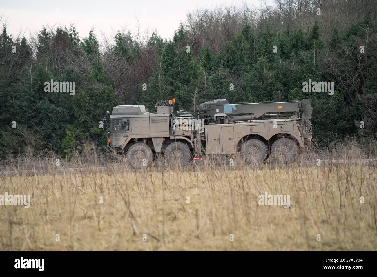 a British army MAN SVR (Support Vehicle Recovery) 8x8 Truck in motion ...