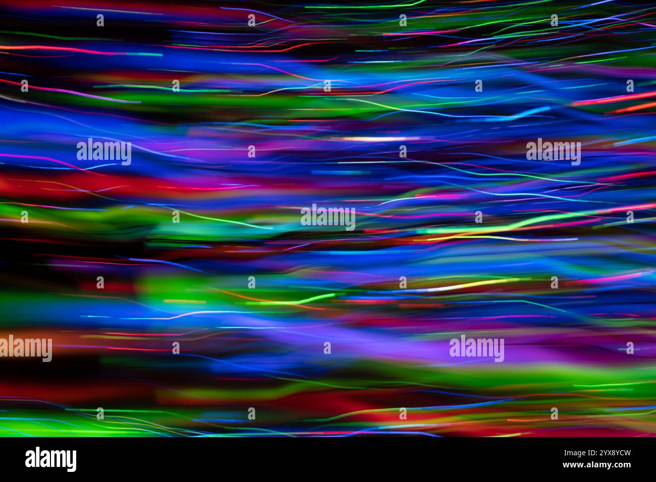 Multi-layered effect created by LED lights photographed outdoors at ...