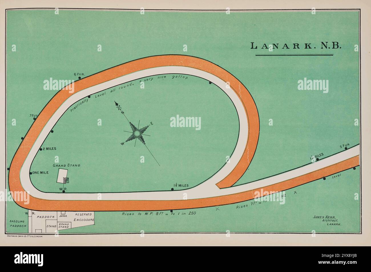 Lanark N.B.. Archive Map of horse Race course tracks, Scotland circa 1903 Stock Photo - Alamy