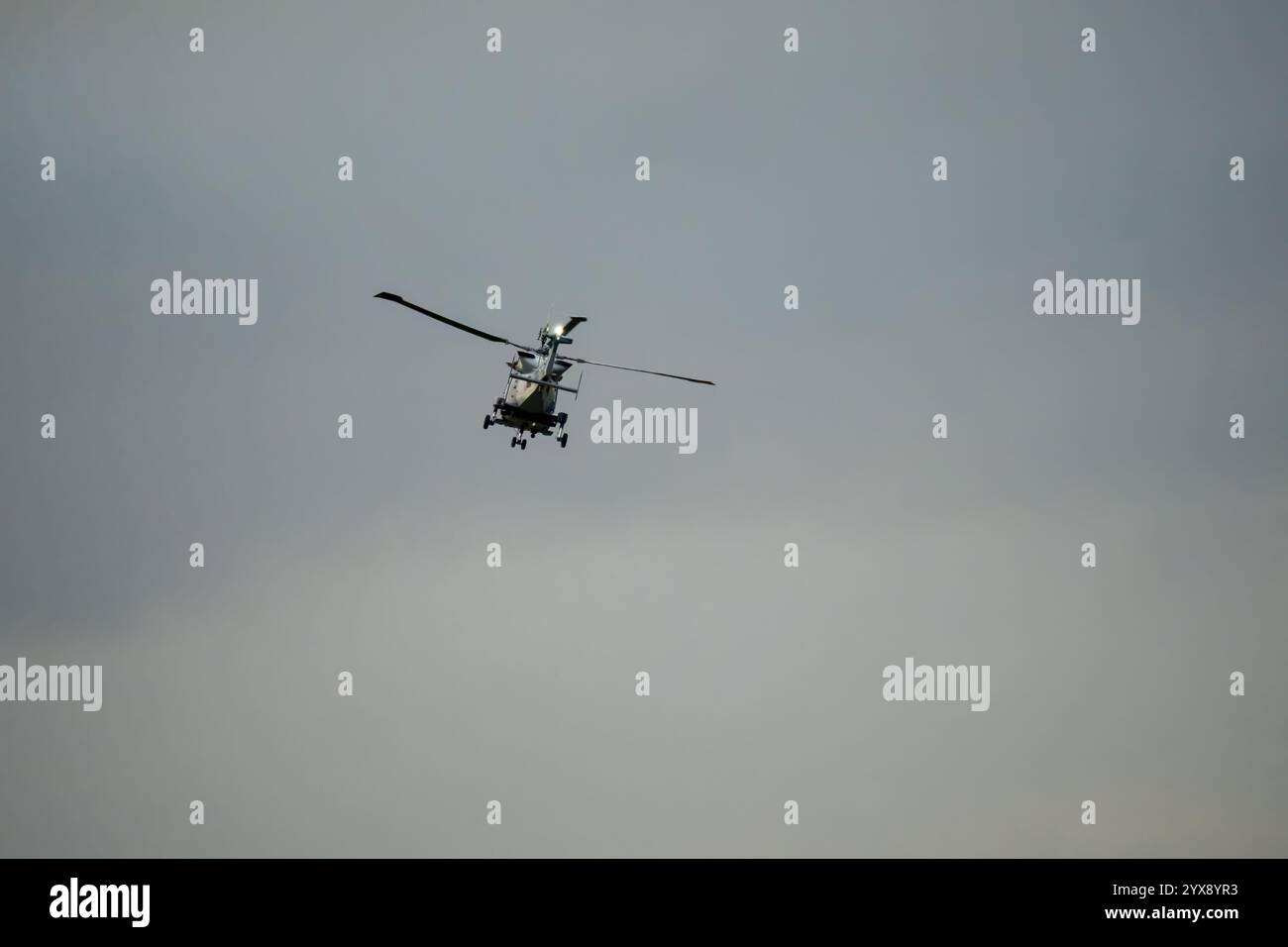 British army AgustaWestland AW159 Wildcat AH1 helicopter flying fast ...