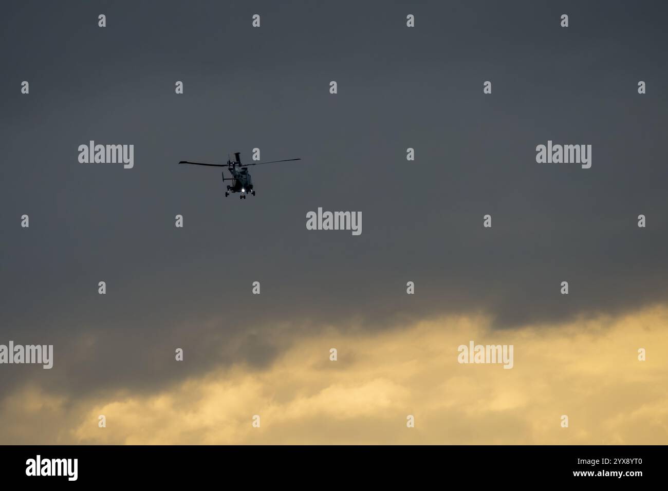 British army AgustaWestland AW159 Wildcat AH1 helicopter flying fast ...