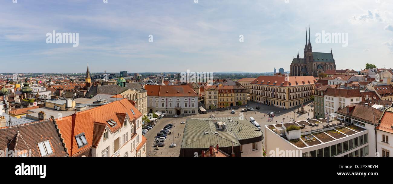 A panorama picture of the Cabbage Market Square of Brno, with the ...
