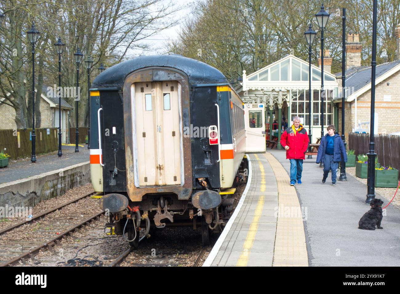 Rural railway station at Stanhope on the Weardale Railway heritage line ...
