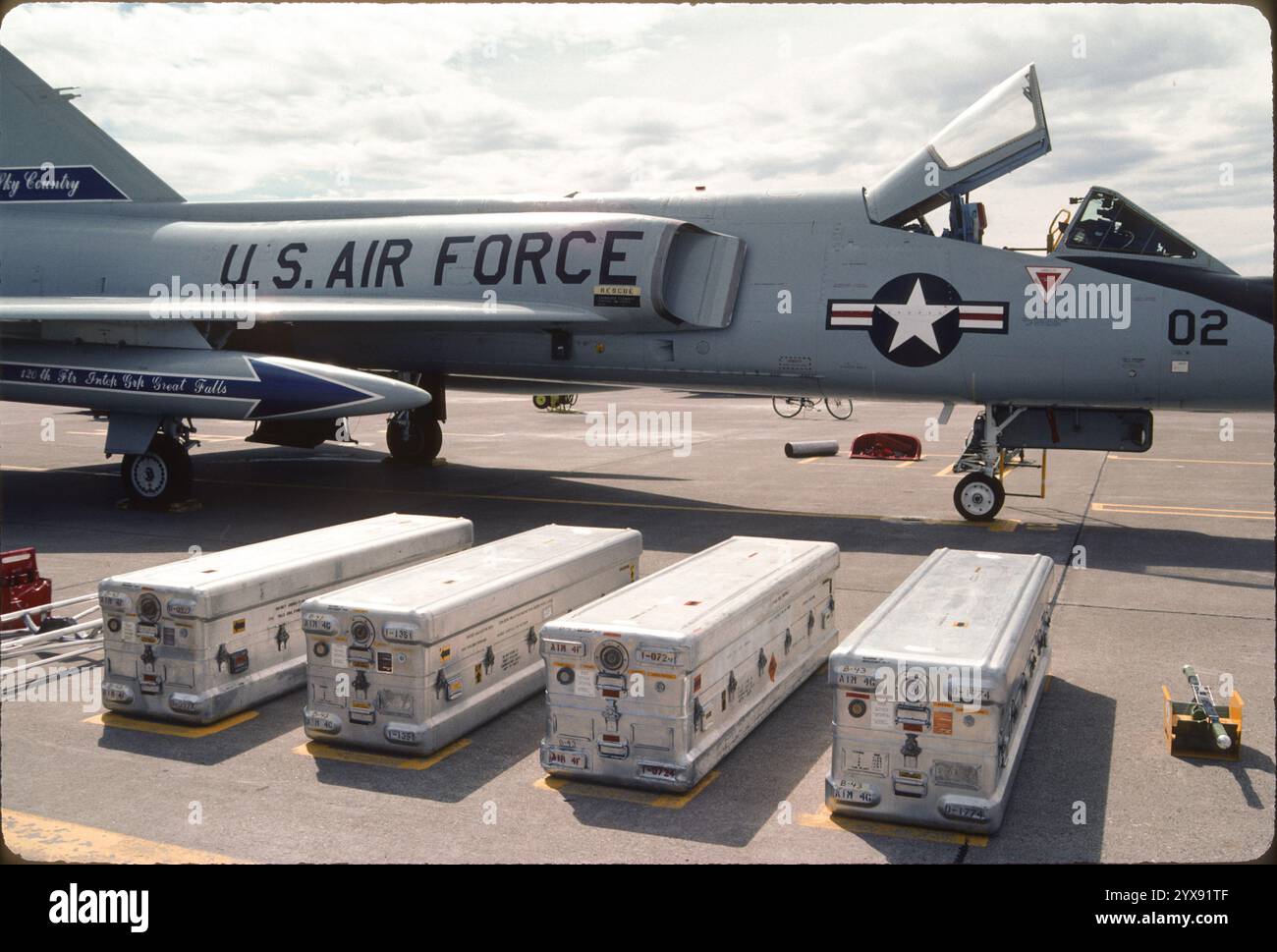 Caskets closed protecting AIM-4 missiles. F-106A armament bay is closed ...