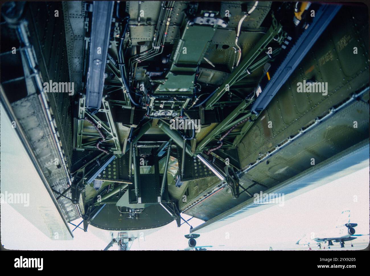 Looking forward in the F-106A internal armament bay. The front two AIM ...
