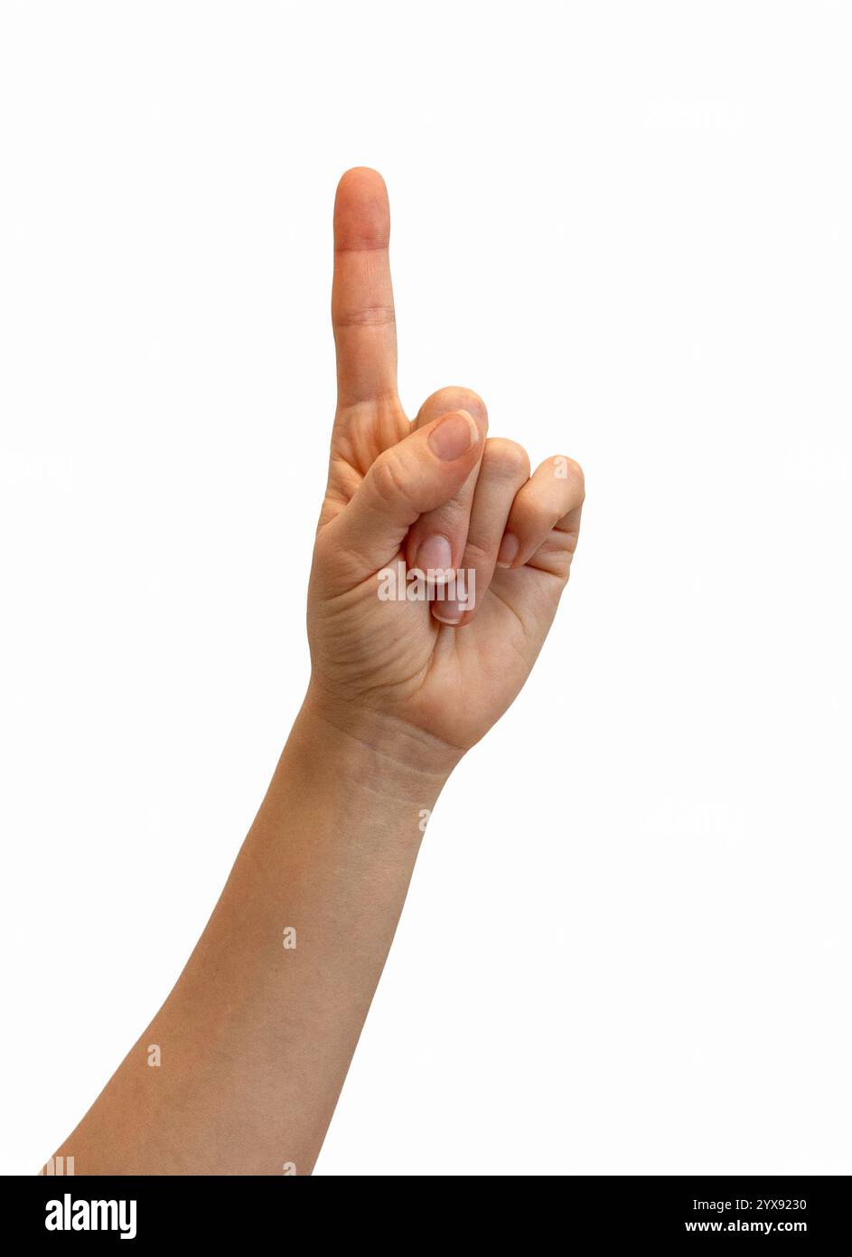 Hand showing index finger female hi-res stock photography and images ...