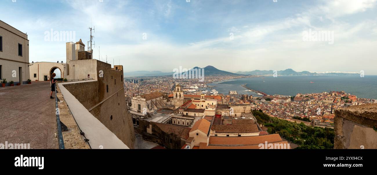 Spectacular panoramic view of Naples from Castel Sant'Elmo Stock Photo ...