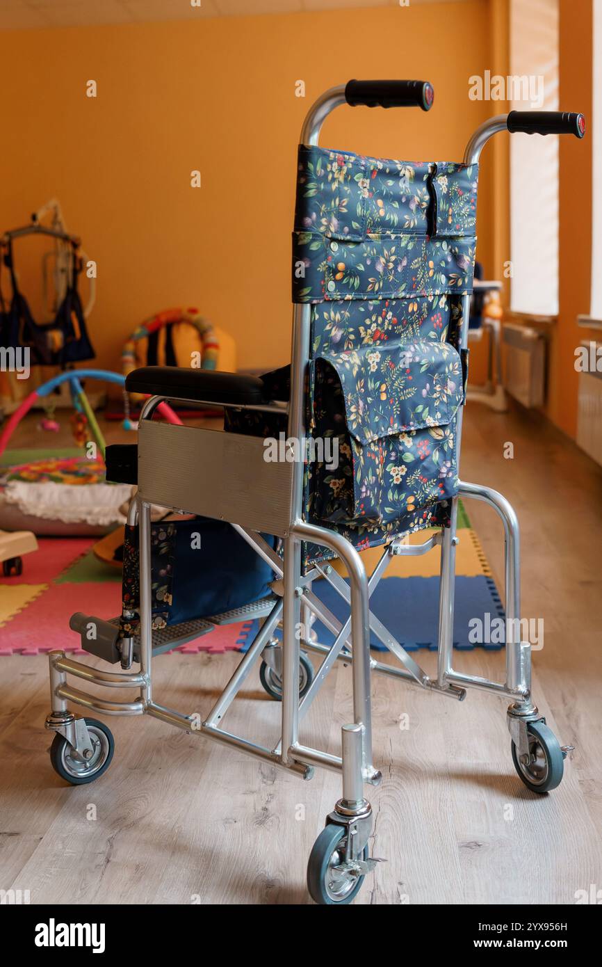 Innovative Floral Design Rolling Wheelchair for Indoor Use Stock Photo ...