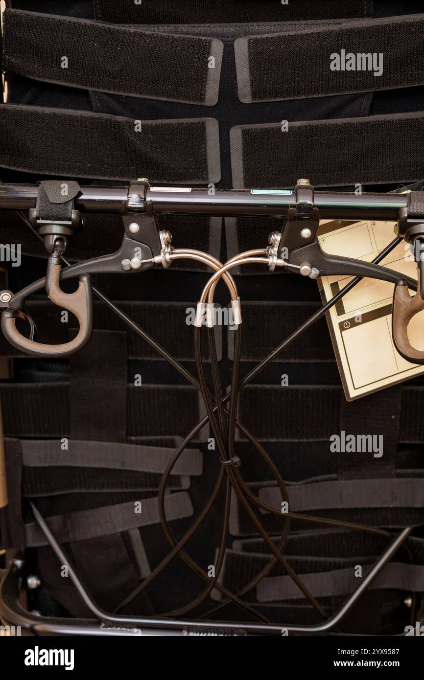 Intricate System of Harnesses and Attachments on a Wheelchair Stock ...