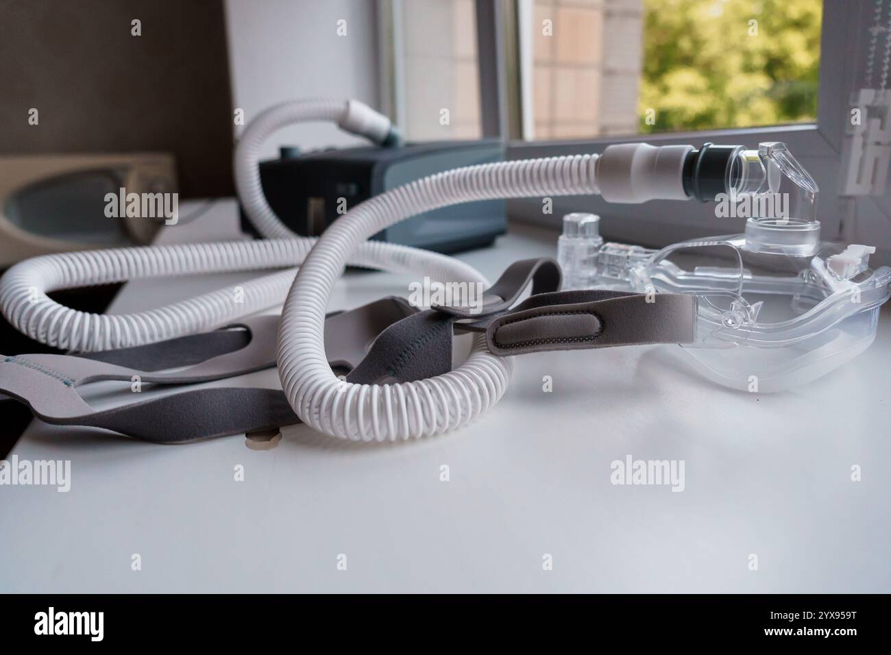 Advanced Respiratory Equipment with CPAP Machine and Mask Stock Photo ...