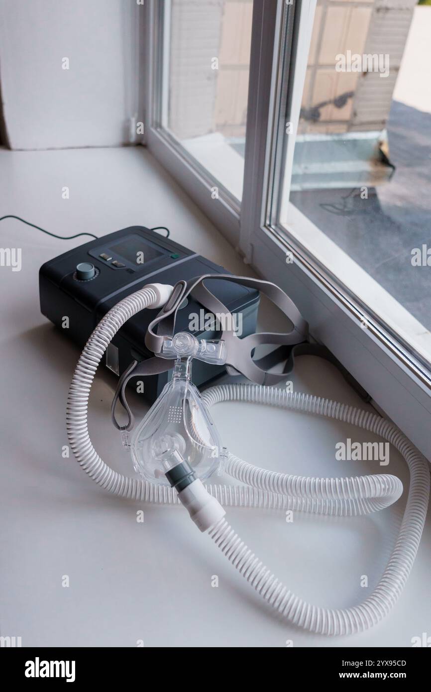 Medical Equipment for Sleep Therapy on a White Surface Stock Photo - Alamy